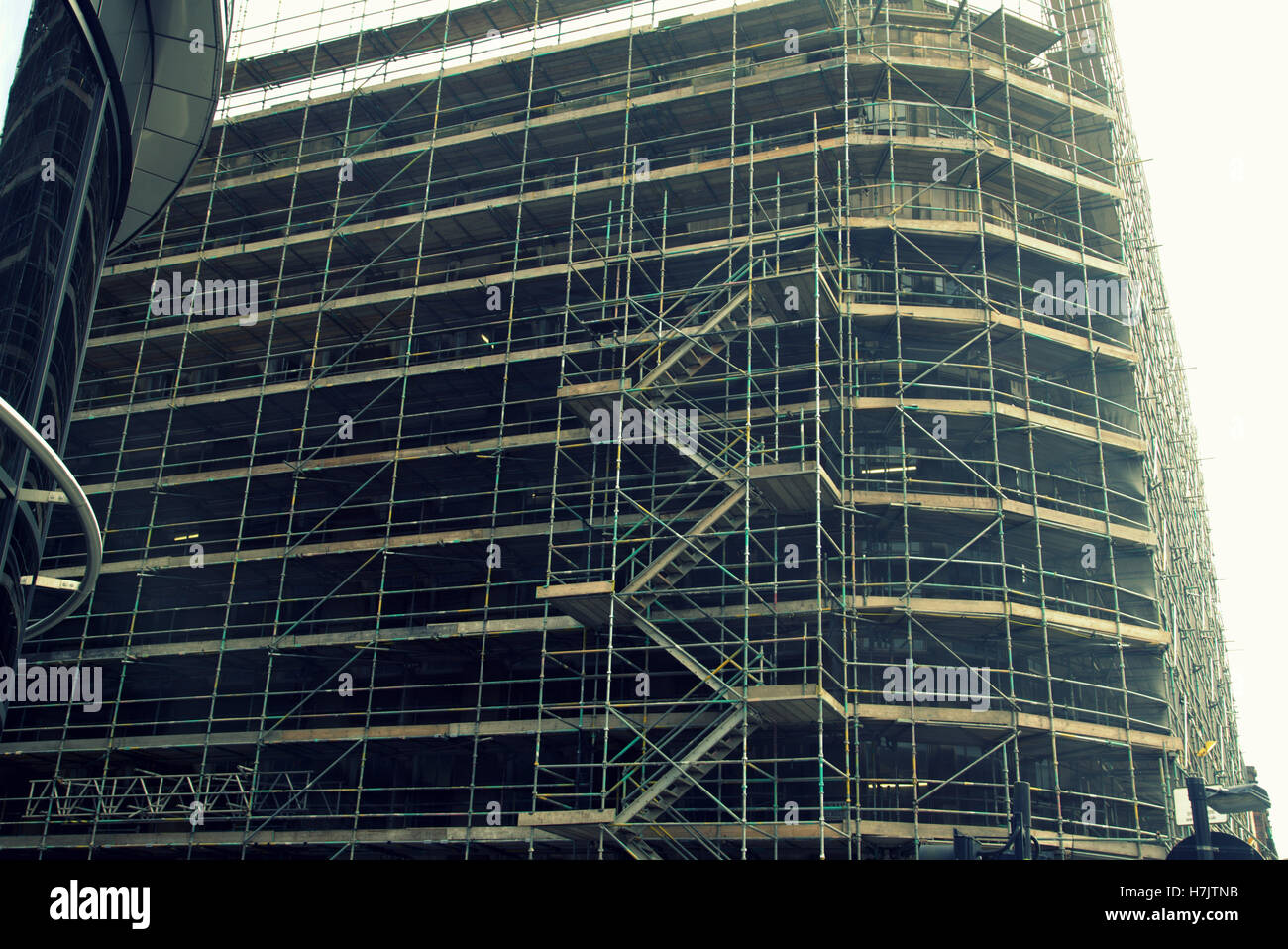 Scaffolding and ladders building graphic shot infra red Stock Photo - Alamy