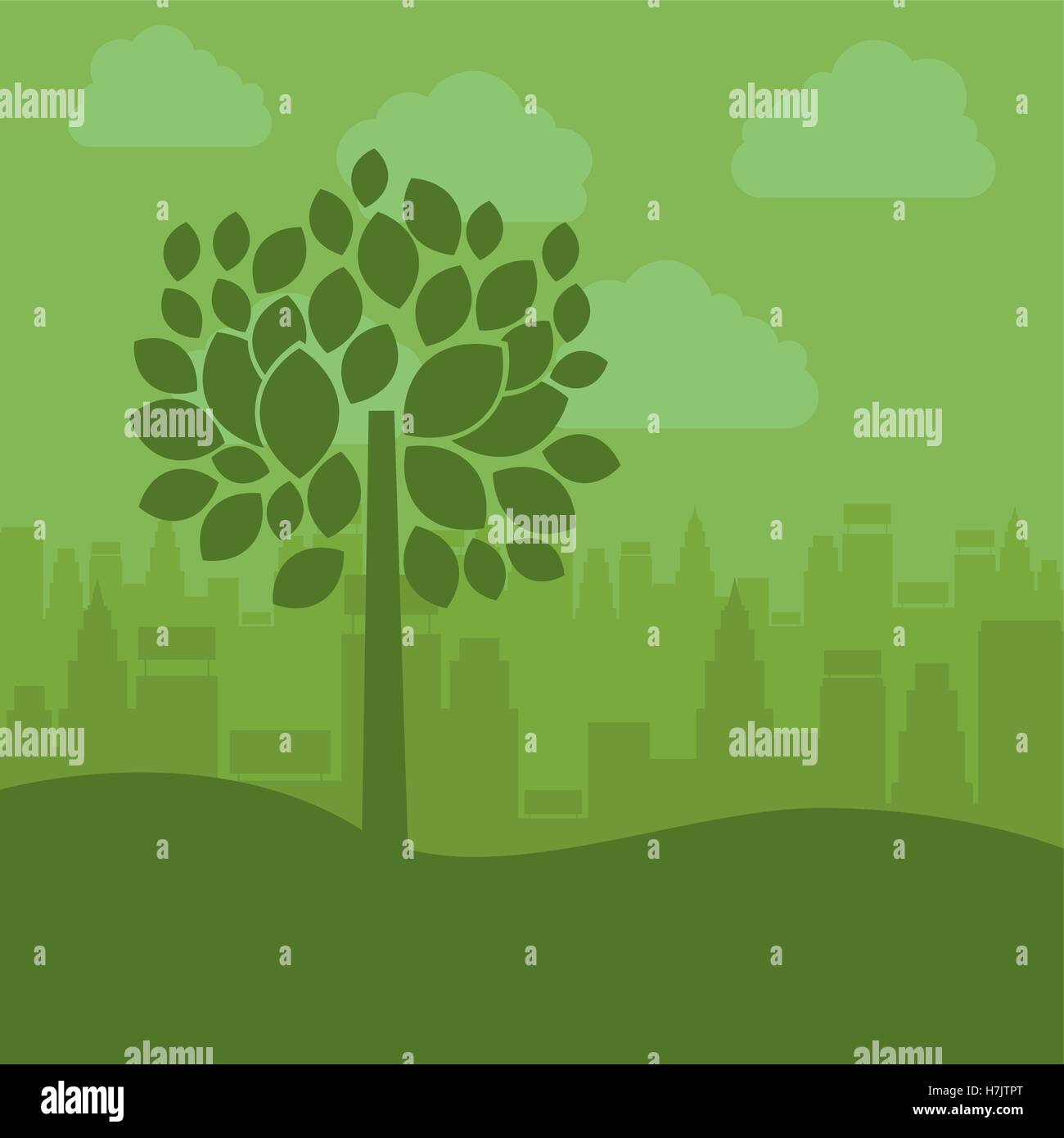 Tree with leaves icon. Plant nature environment spring and garden theme ...