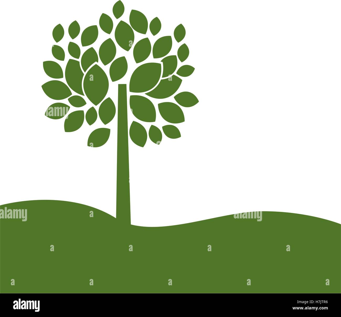 Tree with leaves icon. Plant nature environment spring and garden theme ...