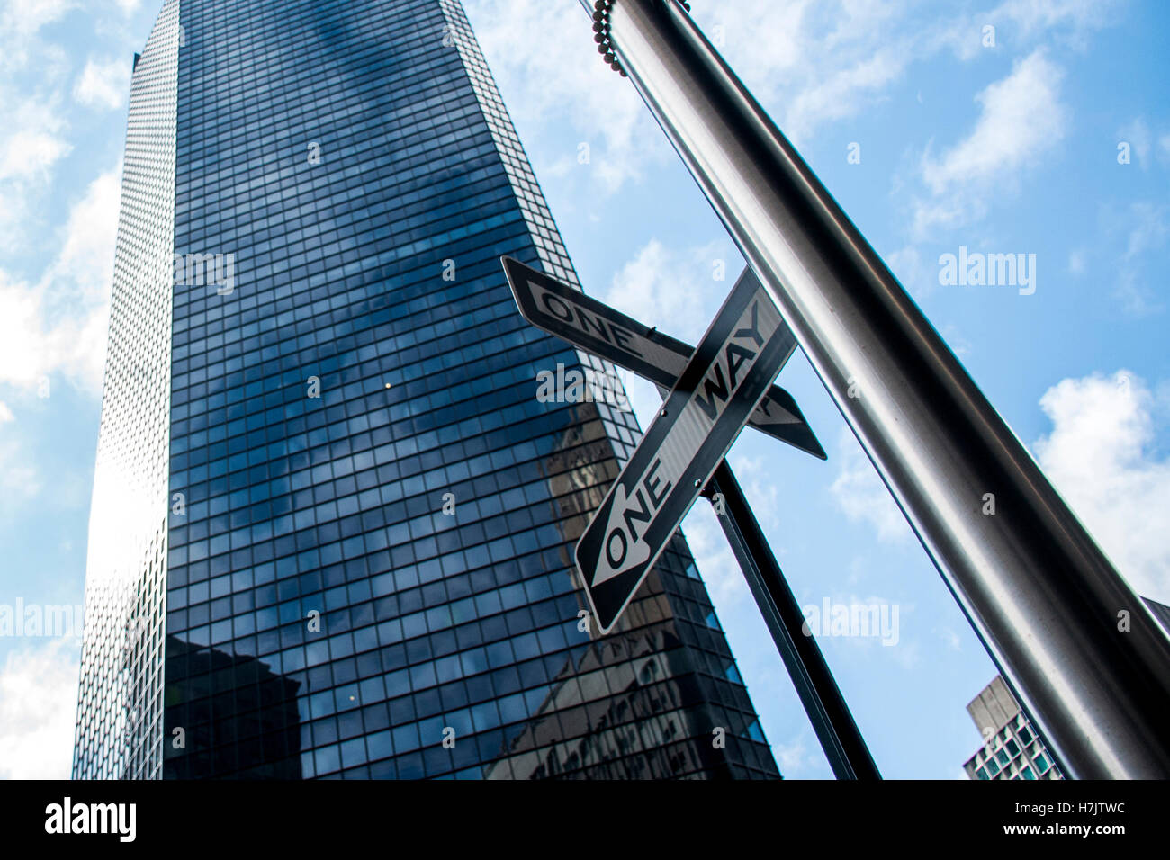 One way sign New York City USA Skyline the Big Apple 2 Stock Photo - Alamy