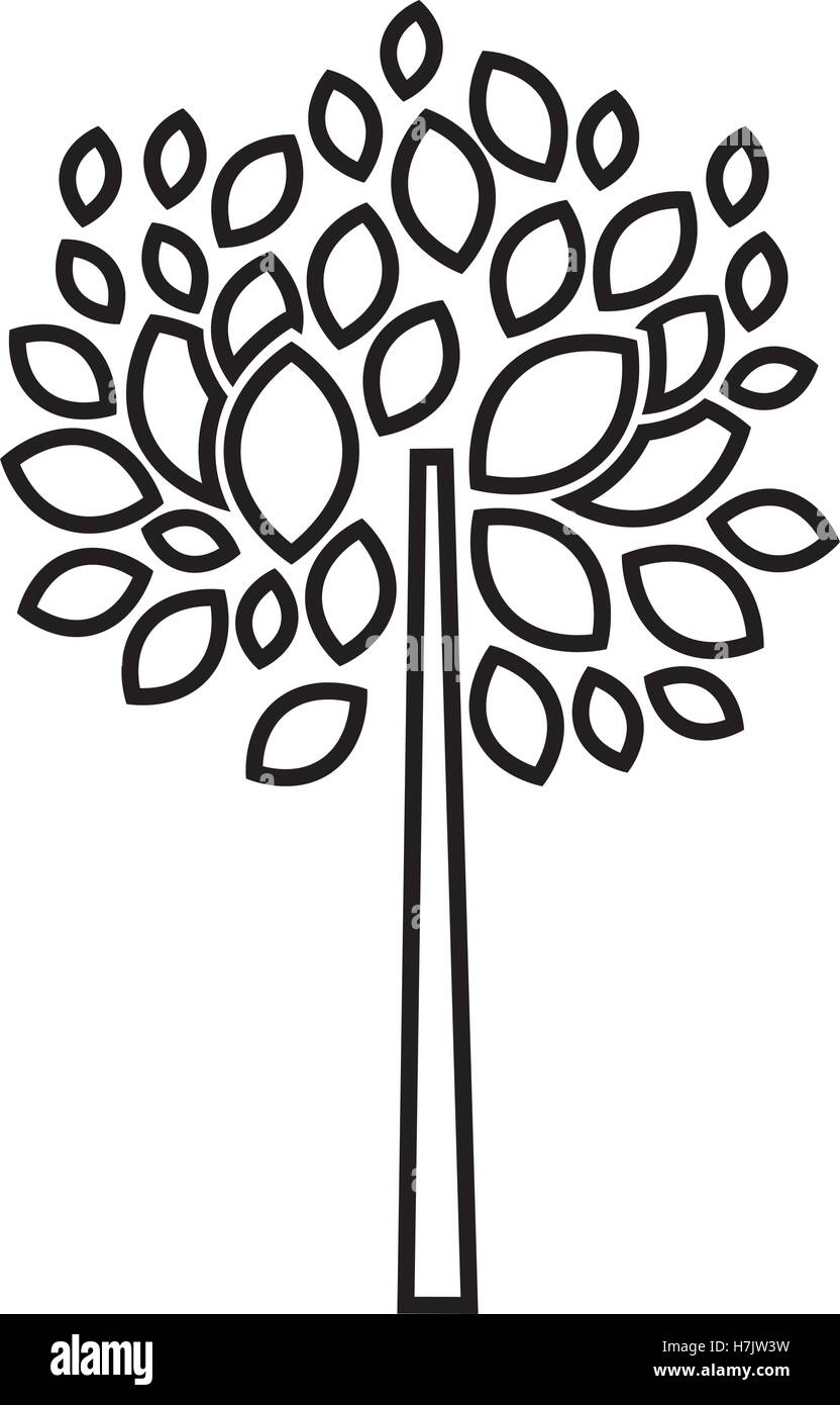 Tree with leaves icon. Plant nature environment spring and garden theme ...
