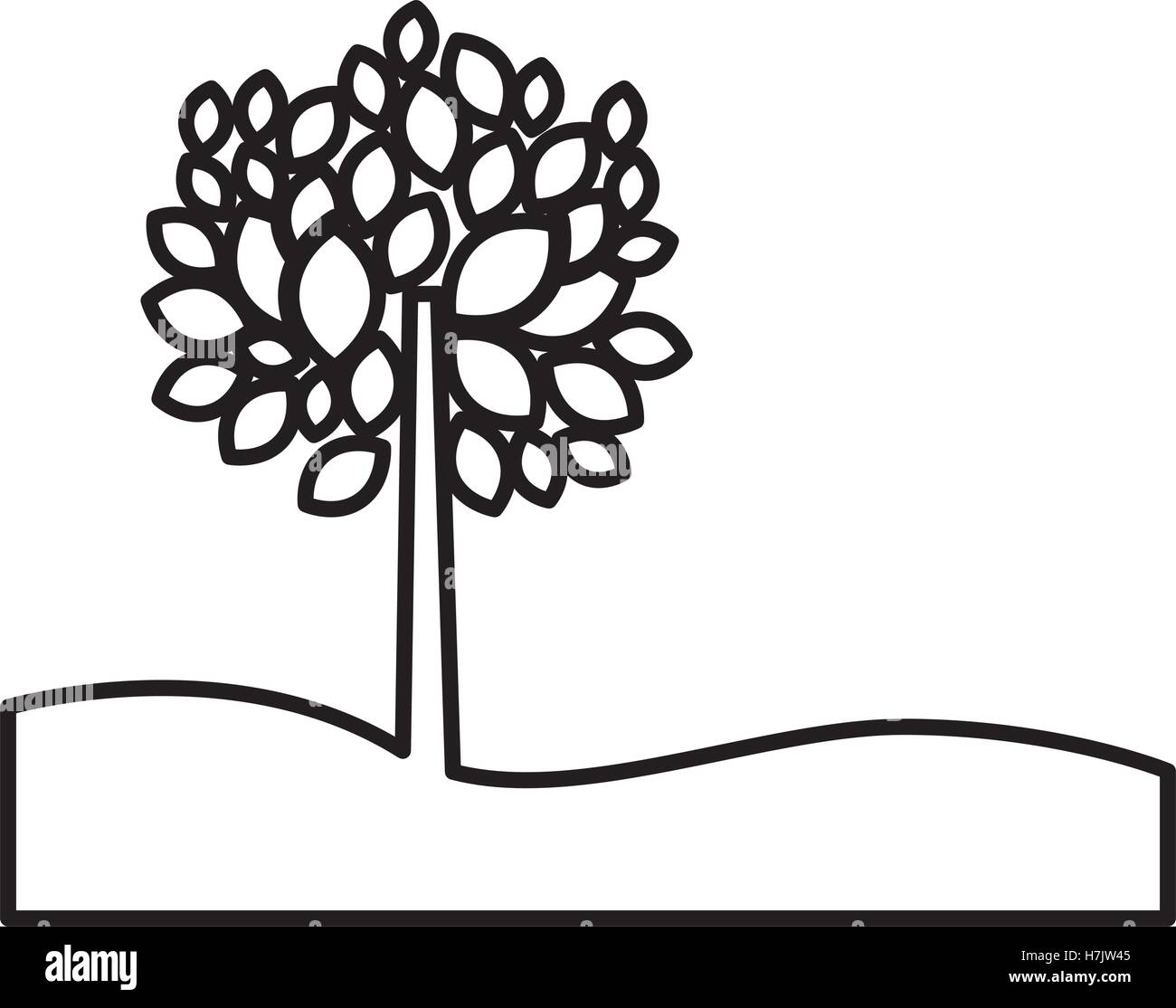 Tree with leaves icon. Plant nature environment spring and garden theme ...
