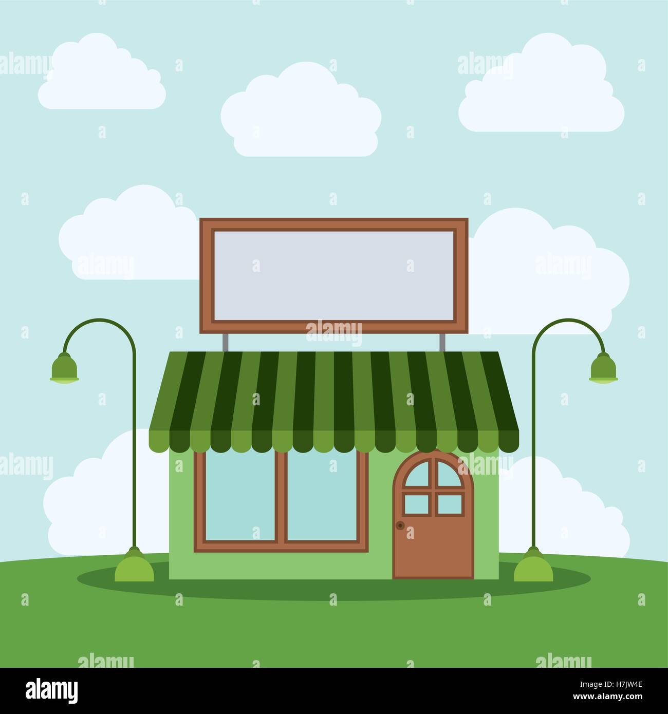 Small store icon. Shop retail market and business theme. Isolated ...