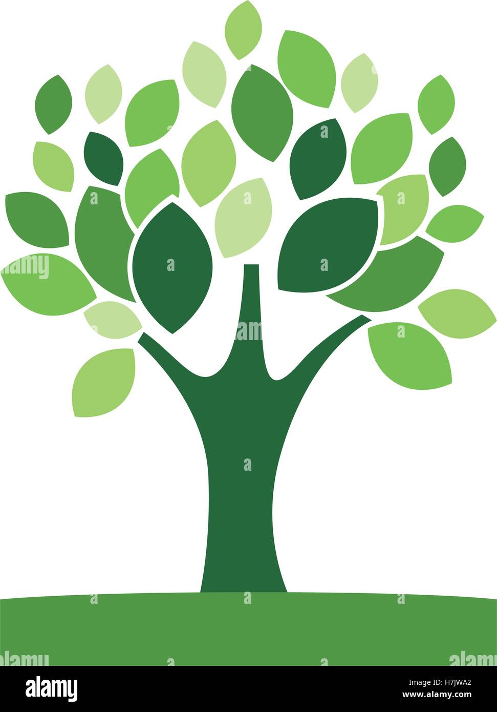Tree with leaves icon. Plant nature environment spring and garden theme ...