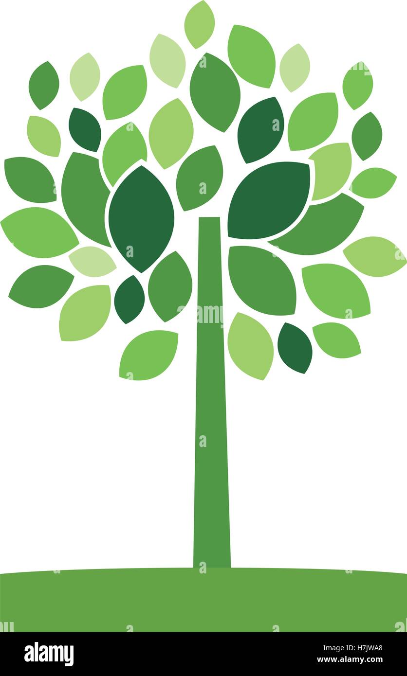 Tree with leaves icon. Plant nature environment spring and garden theme ...