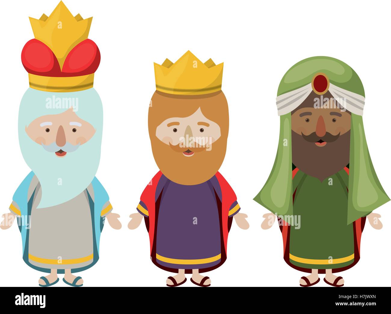 The three wisemen cartoons icon. Happy epiphany day holy night and ...