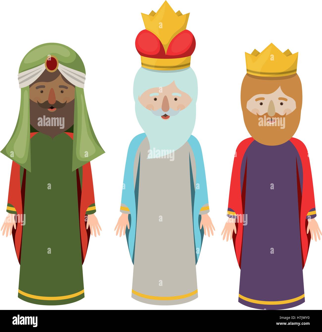 The three wisemen cartoons icon. Happy epiphany day holy night and ...