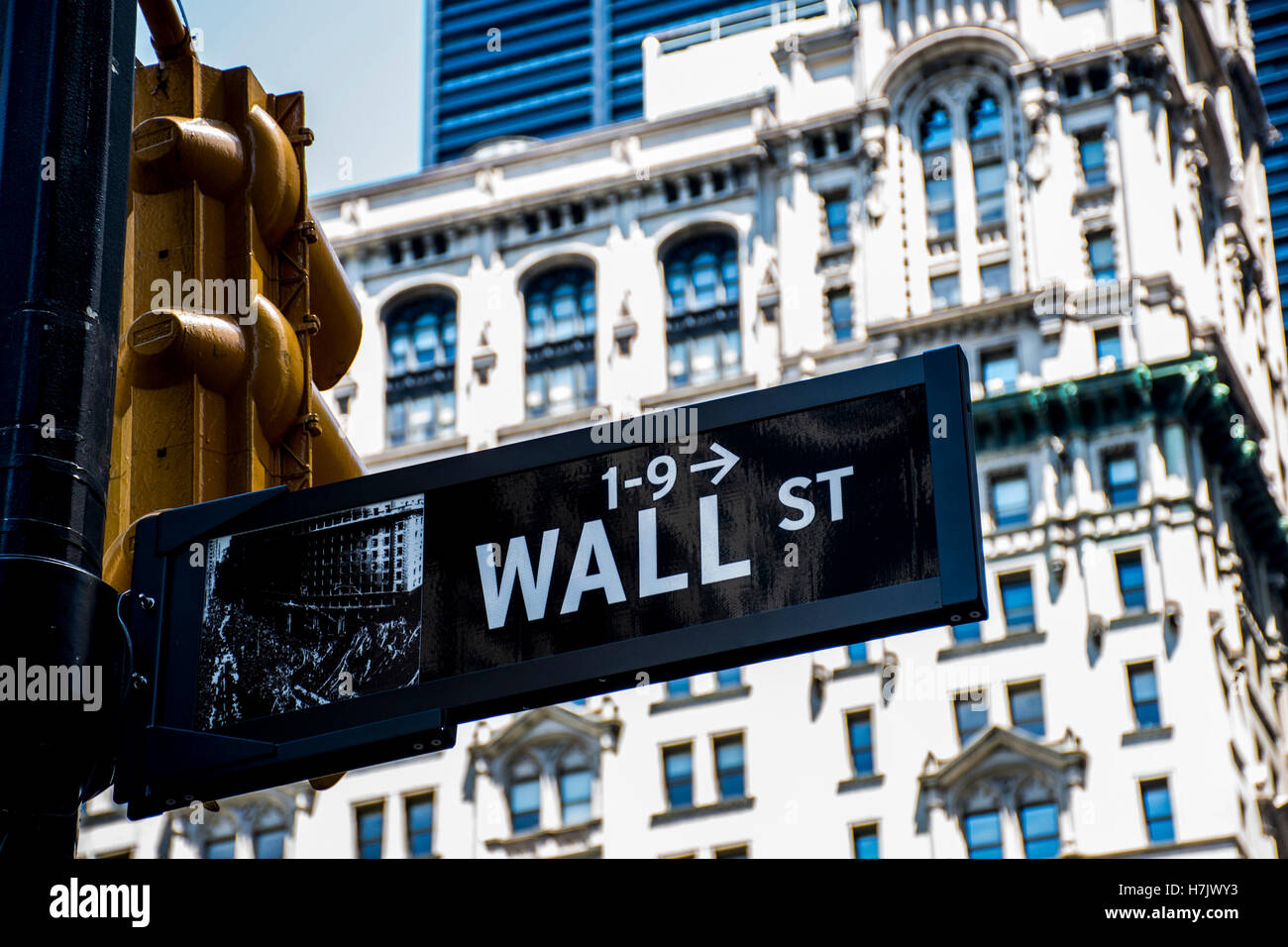 Wall Street Sign Financial district in New York City USA Big Apple ...