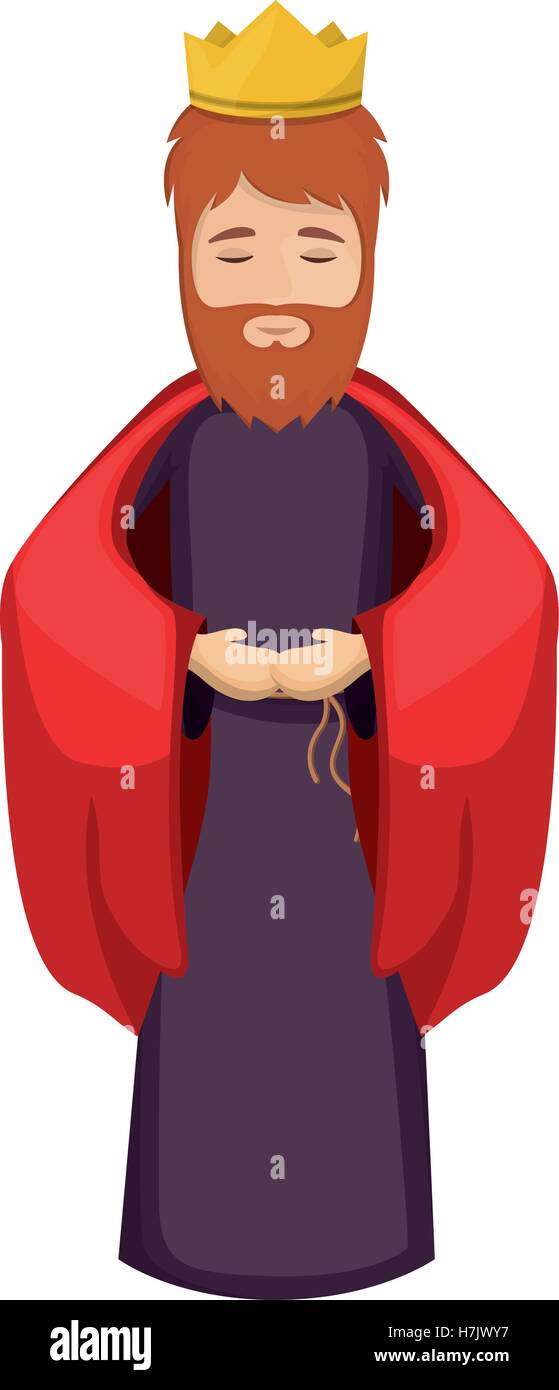 Wiseman cartoon icon. Happy epiphany day holy night and christmas theme ...