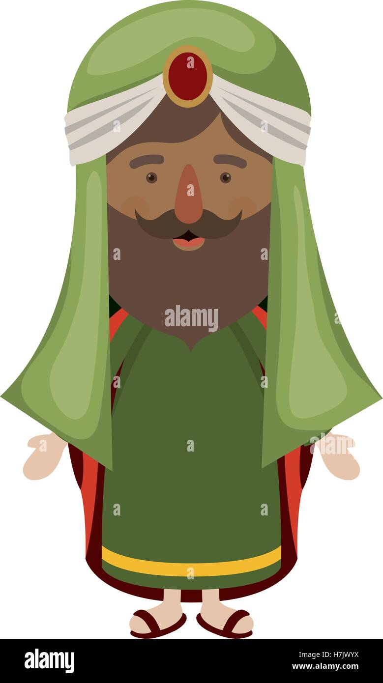 Wiseman cartoon icon. Happy epiphany day holy night and christmas theme ...