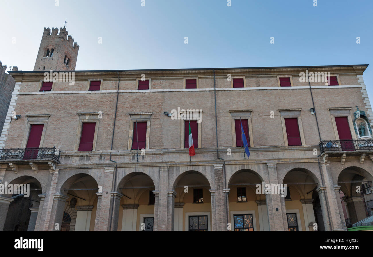 Rimini City Hall on Cavour Square, Italy Stock Photo - Alamy