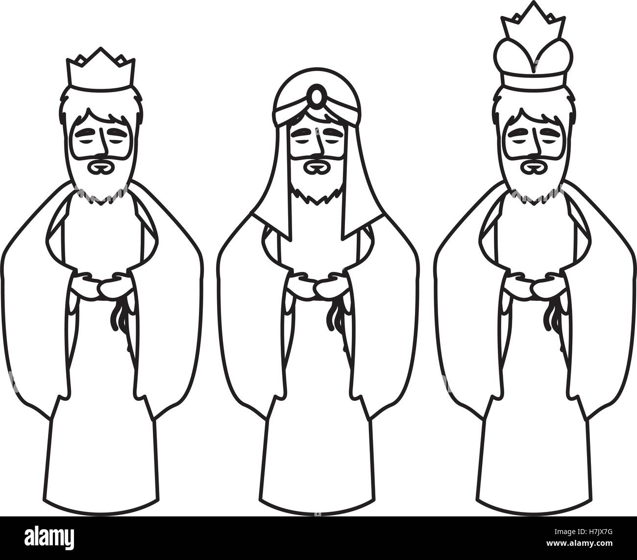 The three wisemen cartoons icon. Happy epiphany day holy night and ...