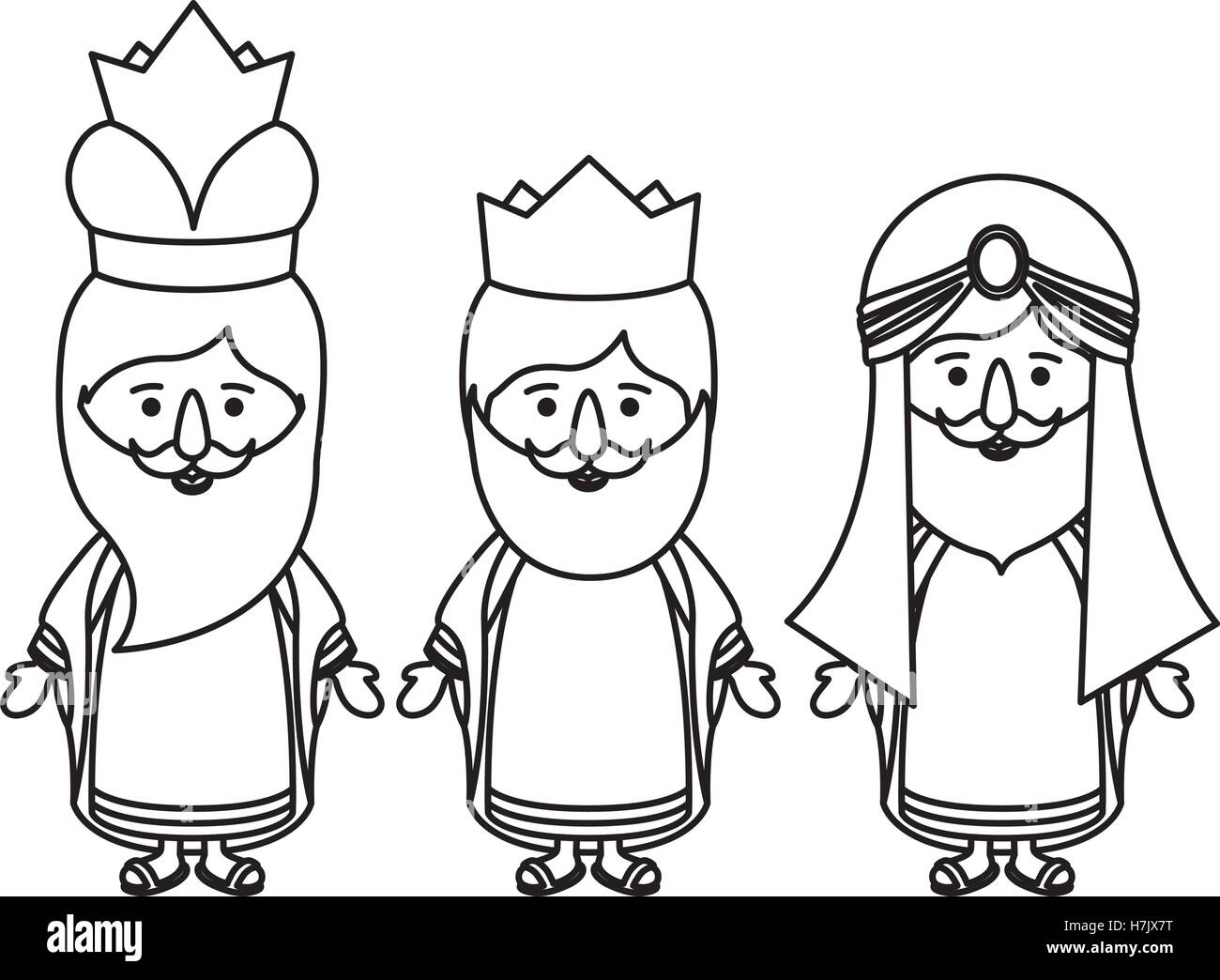 The three wisemen cartoons icon. Happy epiphany day holy night and ...