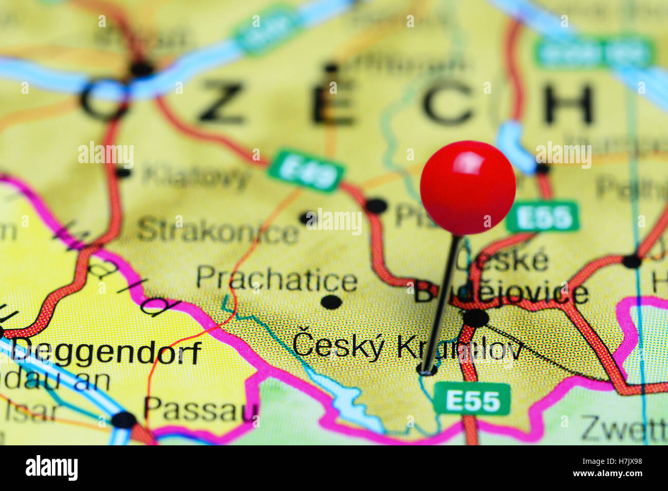 Czech republic cesky krumlov map hi-res stock photography and images ...
