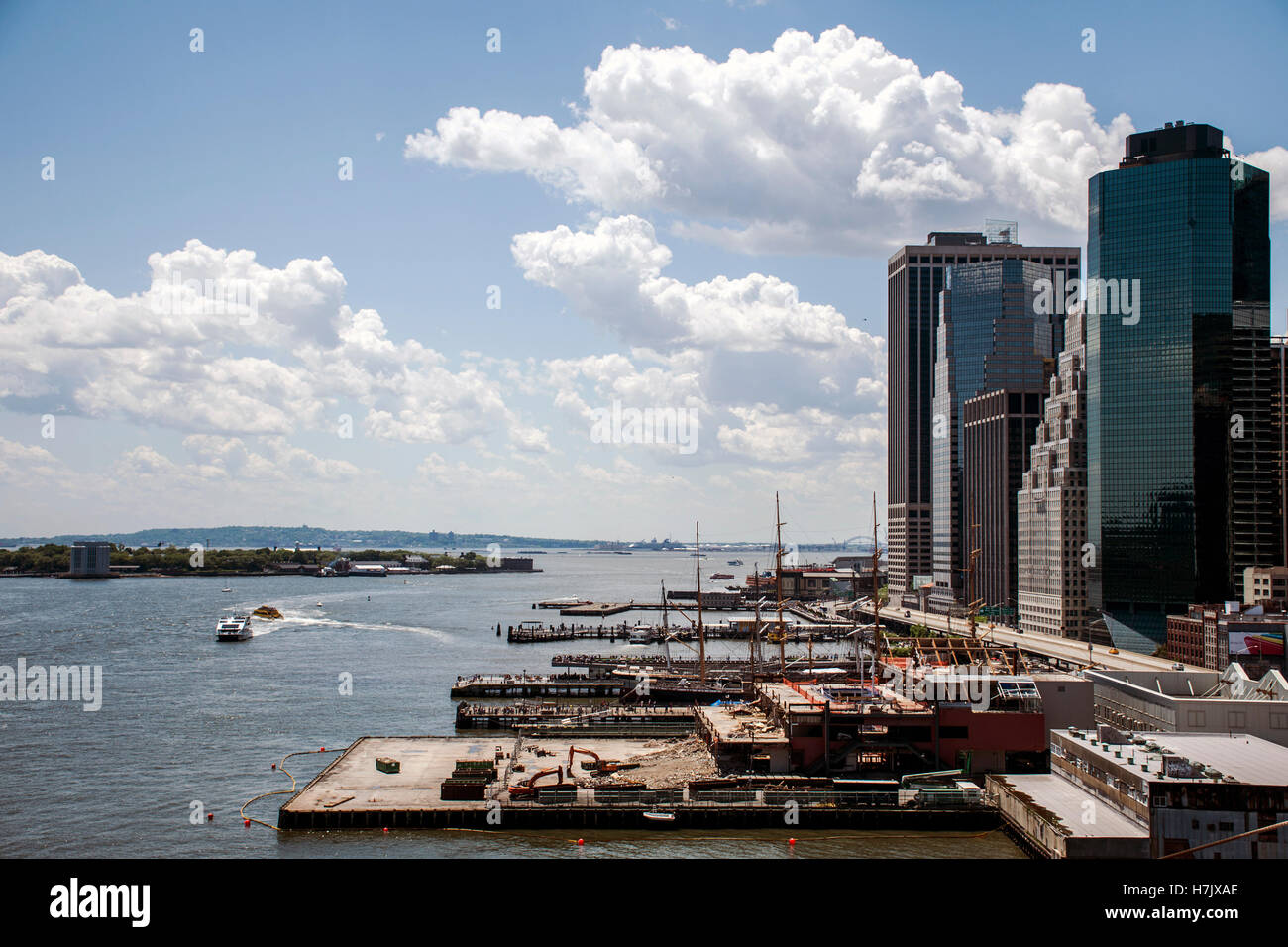 New York City USA Skyline Big Apple the Hudson River Coast line Stock ...