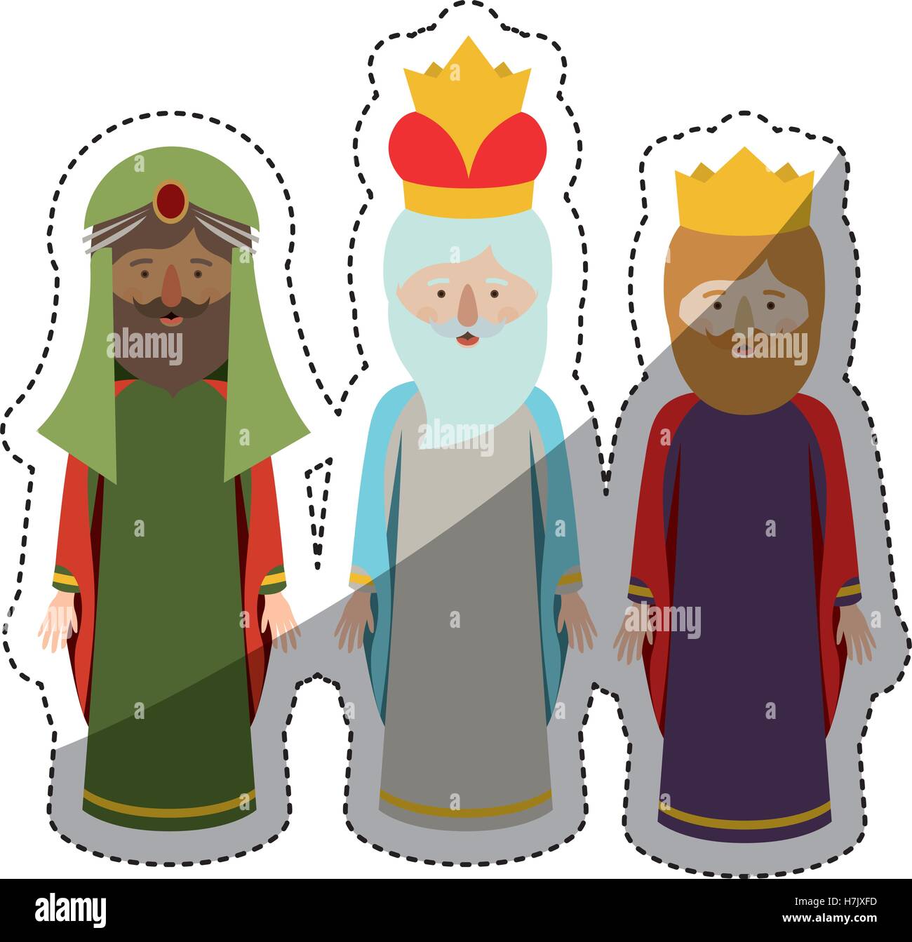 The three wisemen cartoons icon. Happy epiphany day holy night and ...