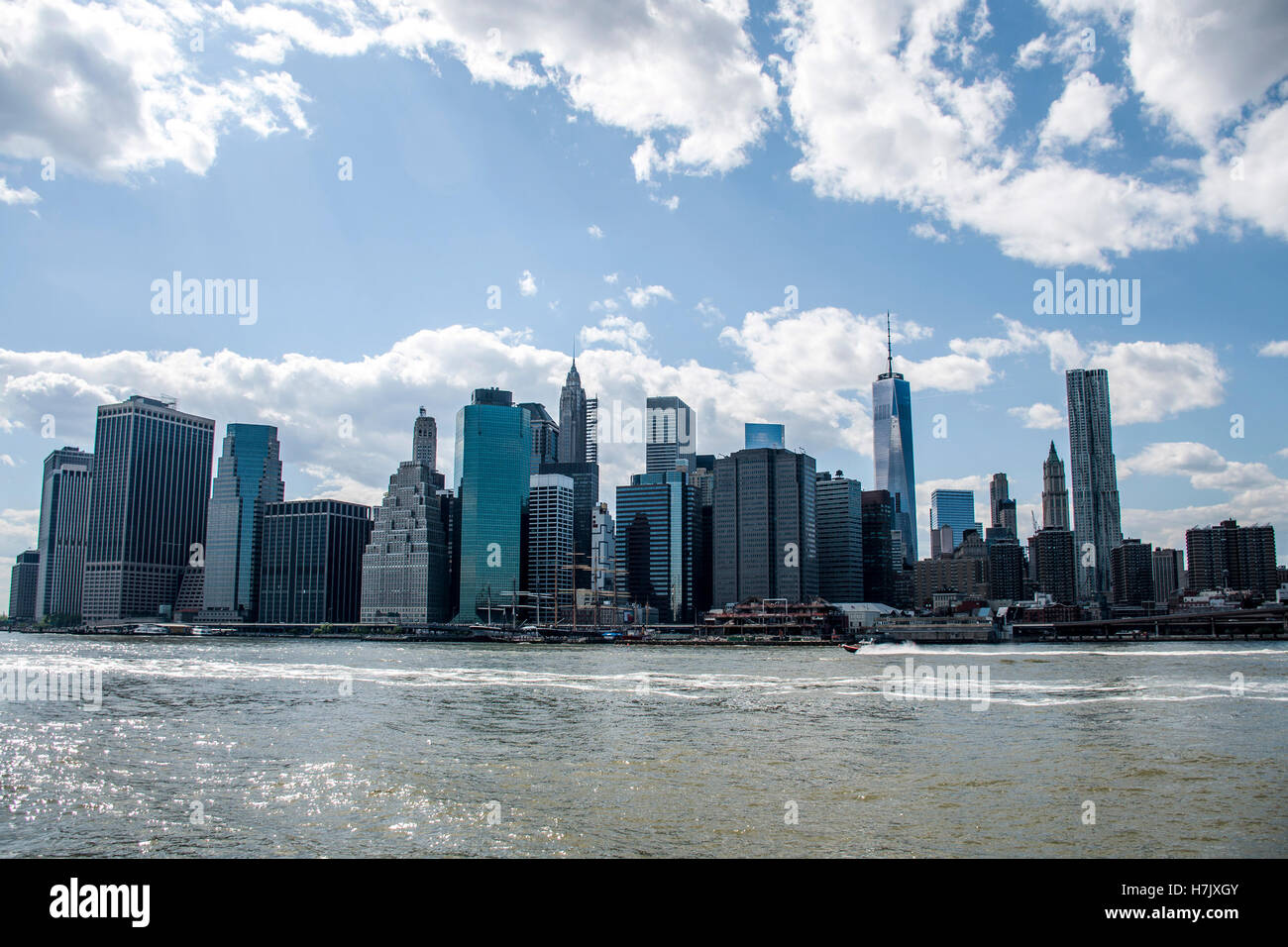 New York City USA Skyline Big Apple at sunny cloud Day Stock Photo - Alamy