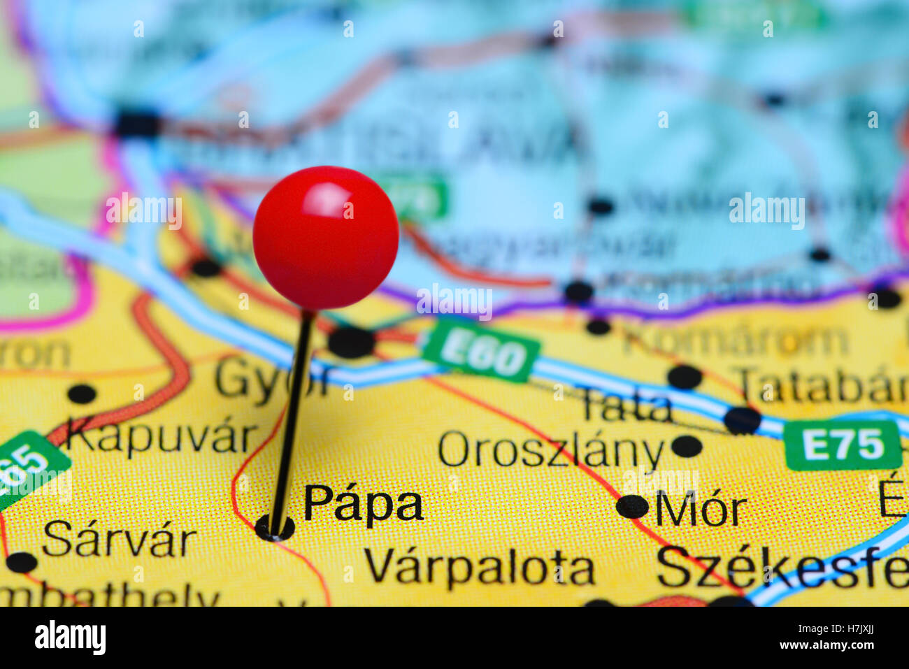 Papa Hungary Map