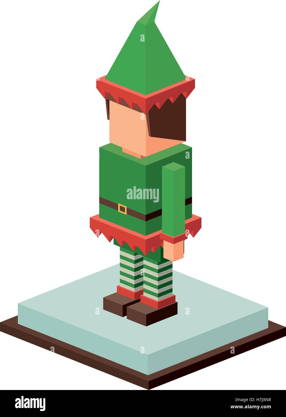 Isometric elf icon. Christmas season decoration and celebration theme ...