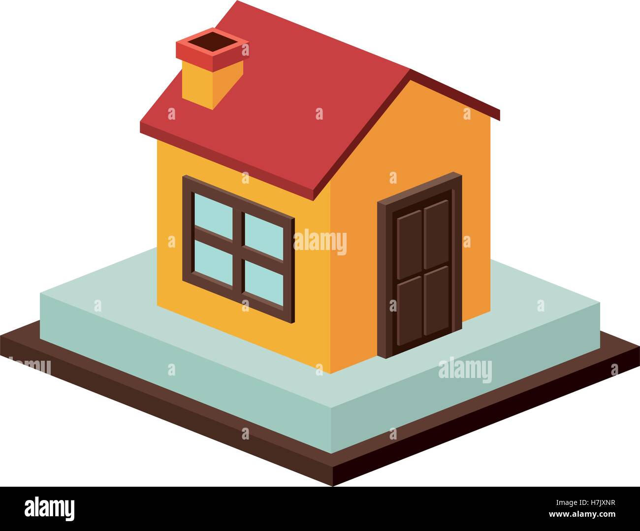 Isometric house and home building icon. Real estate construction ...