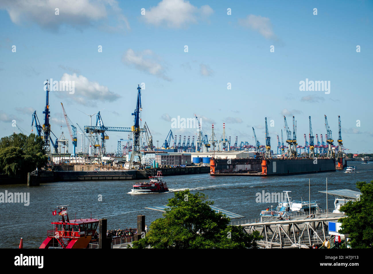 Port Hamburg in Germany biggest industrial Harbor Stock Photo - Alamy