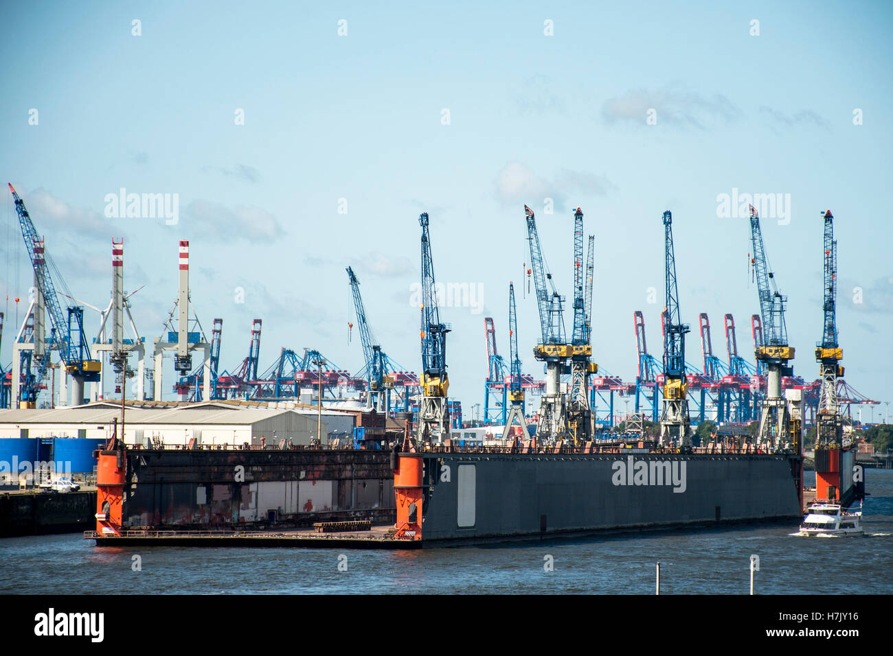 Port Hamburg in Germany biggest industrial Harbor 2 Stock Photo - Alamy