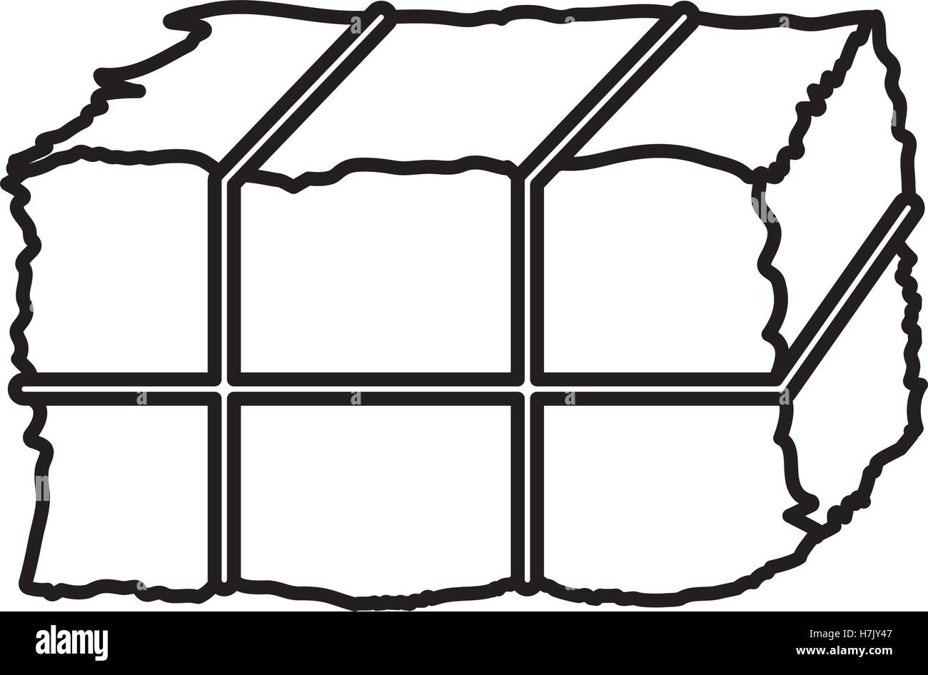 Hay block icon. Agriculture farm autumn and harvest theme. Silhouette ...