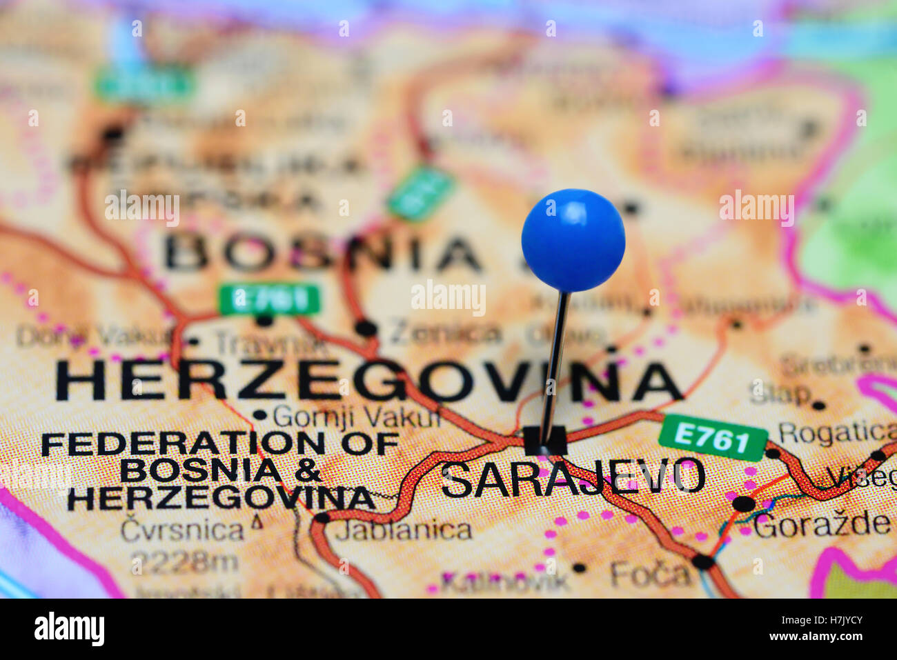 Map of sarajevo hi-res stock photography and images - Alamy