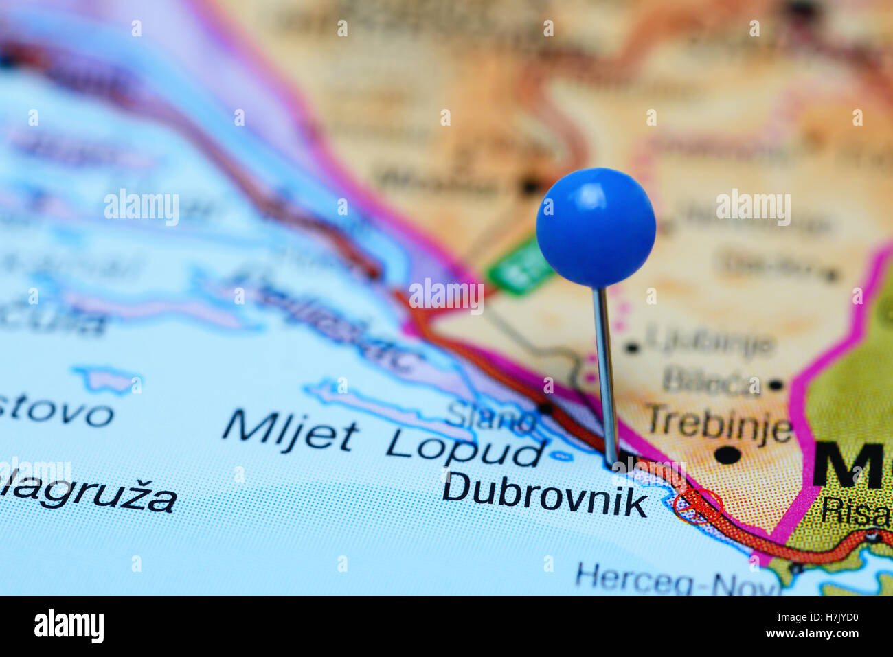 Dubrovnik on a map hi-res stock photography and images - Alamy