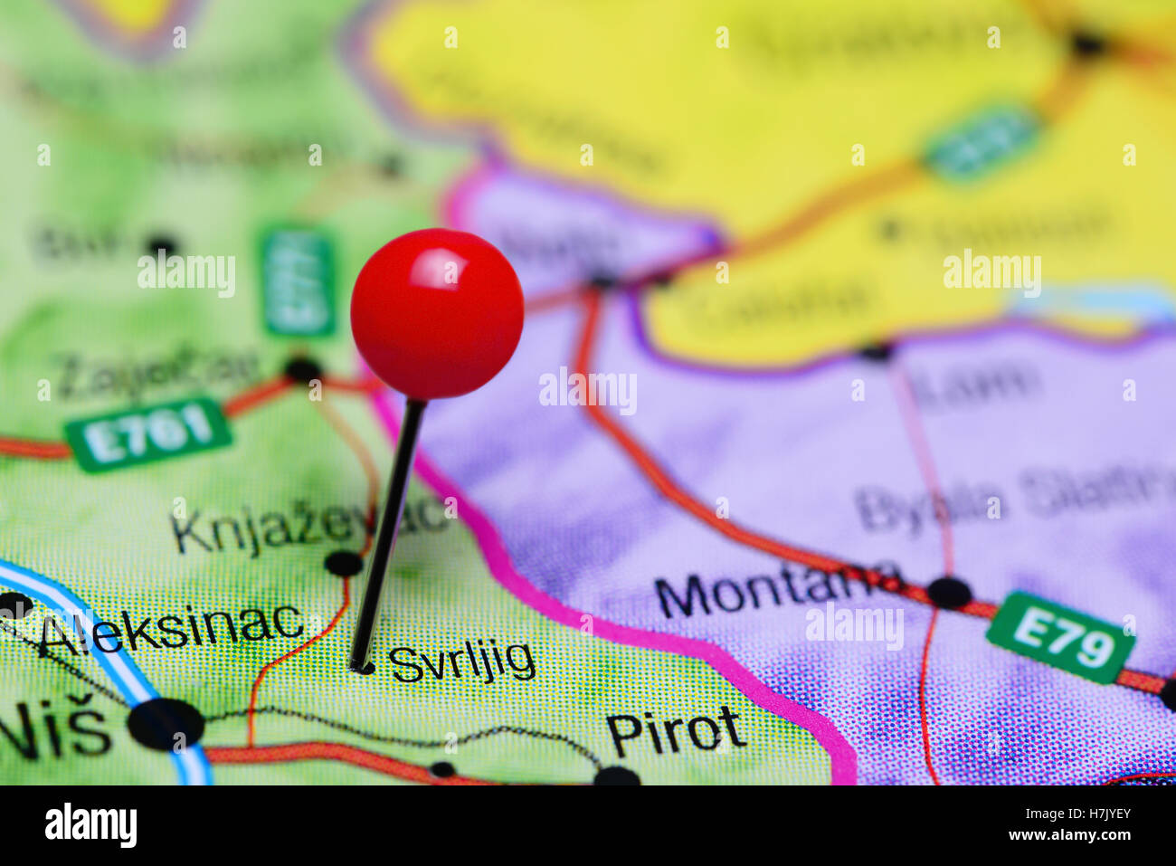 Svrljig pinned on a map of Serbia Stock Photo - Alamy