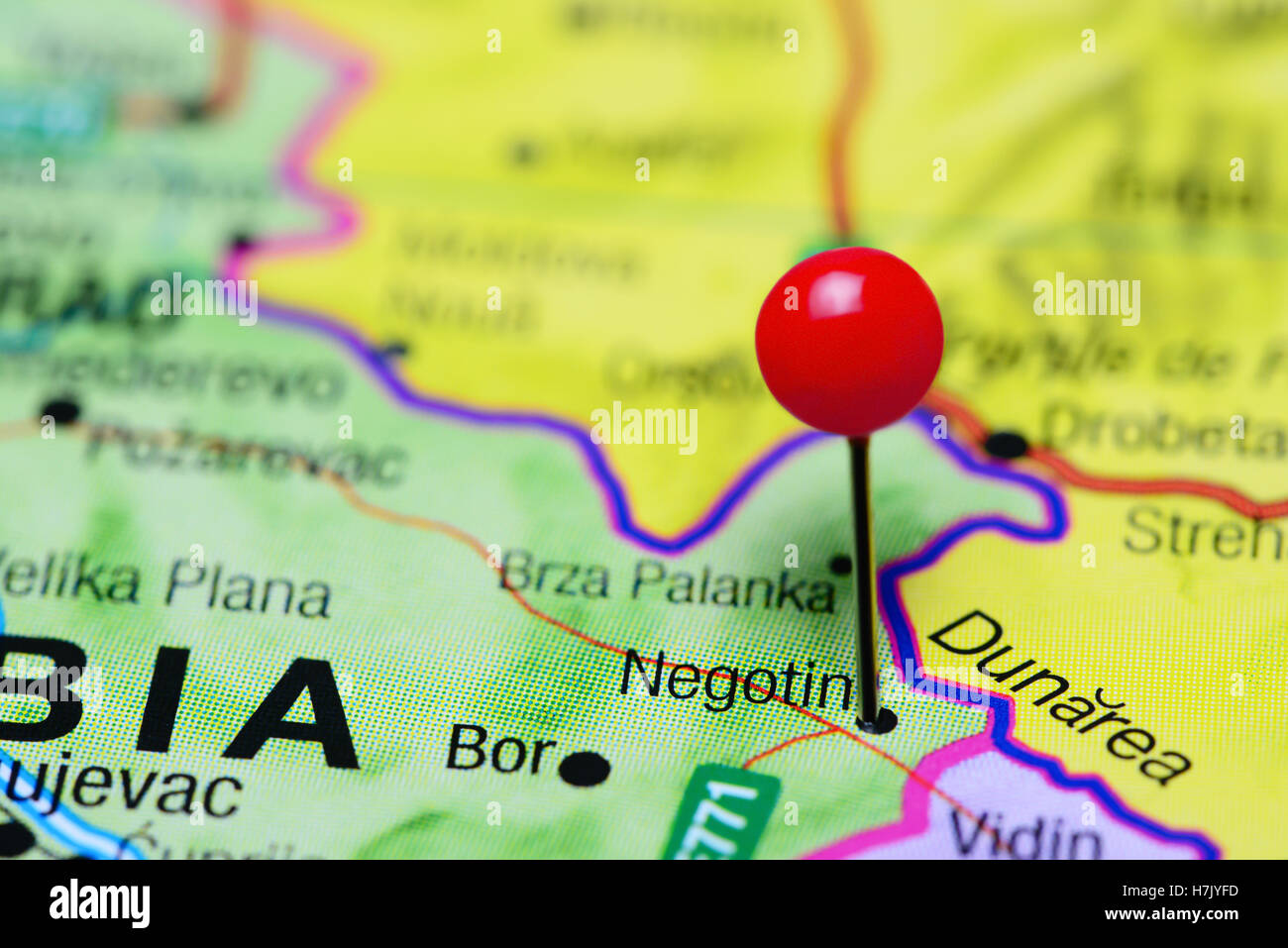 Negotin pinned on a map of Serbia Stock Photo - Alamy
