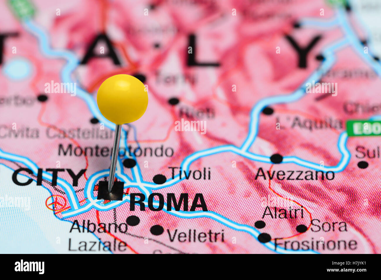 Rome marked on map hi-res stock photography and images - Alamy