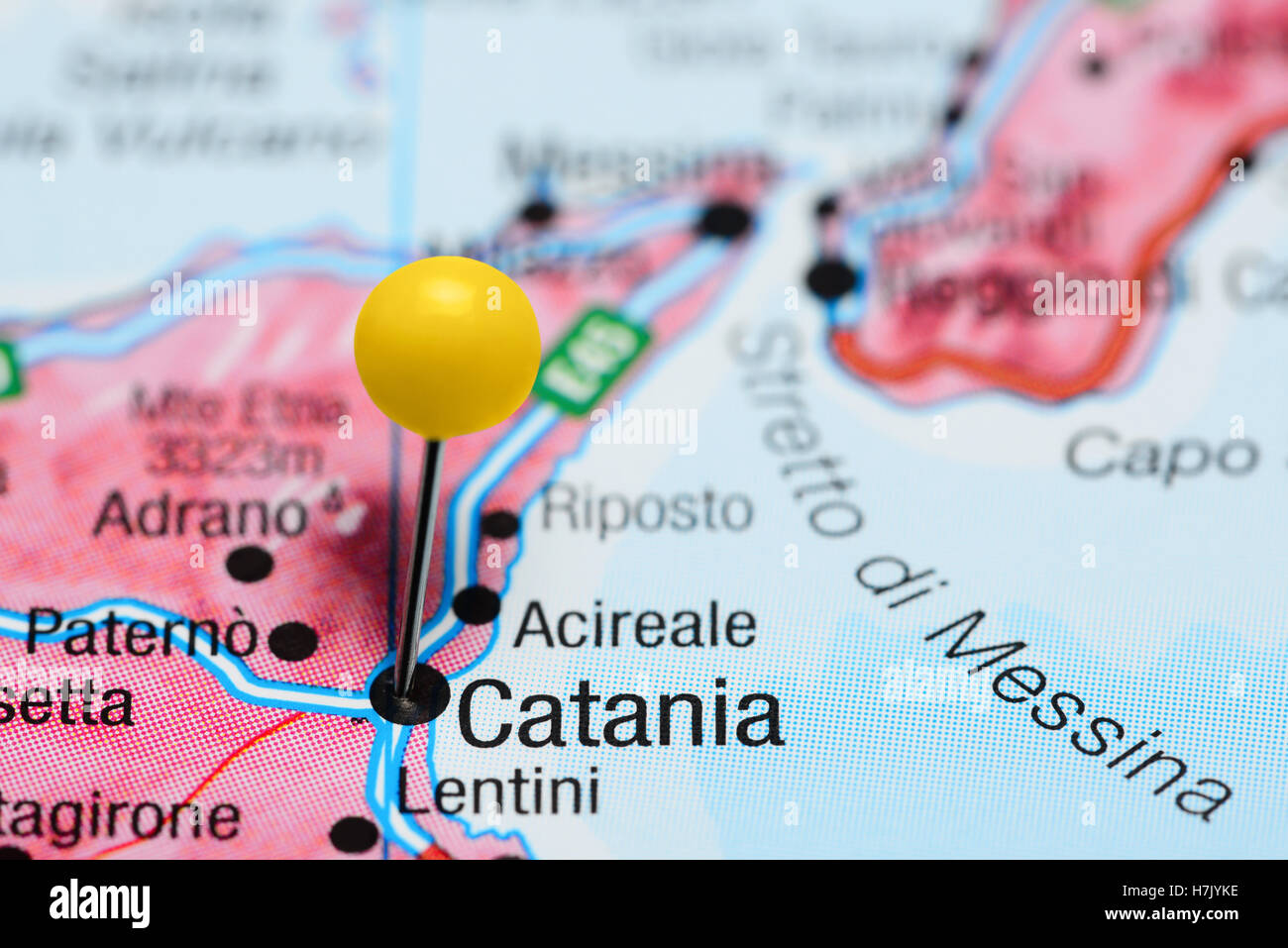 Catania on a map hi-res stock photography and images - Alamy