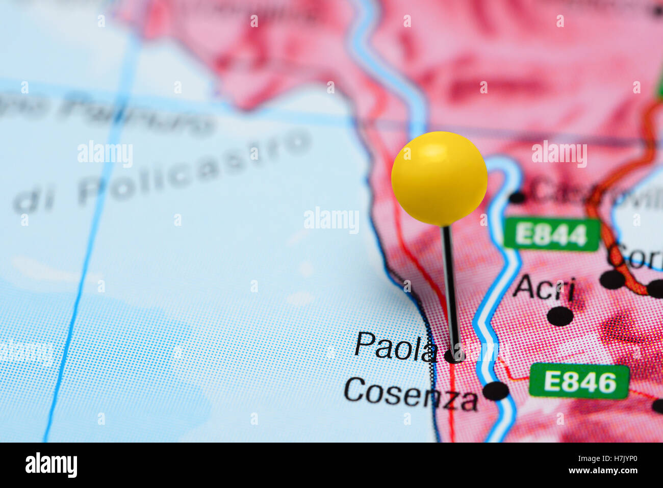 Paola pinned on a map of Italy Stock Photo - Alamy