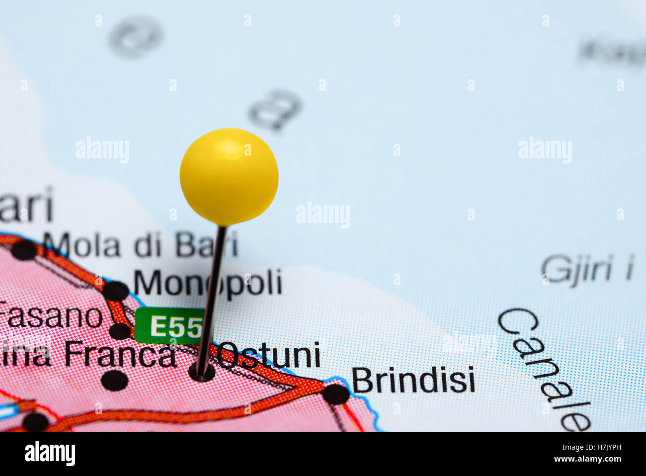 Ostuni pinned on map italy hi-res stock photography and images - Alamy