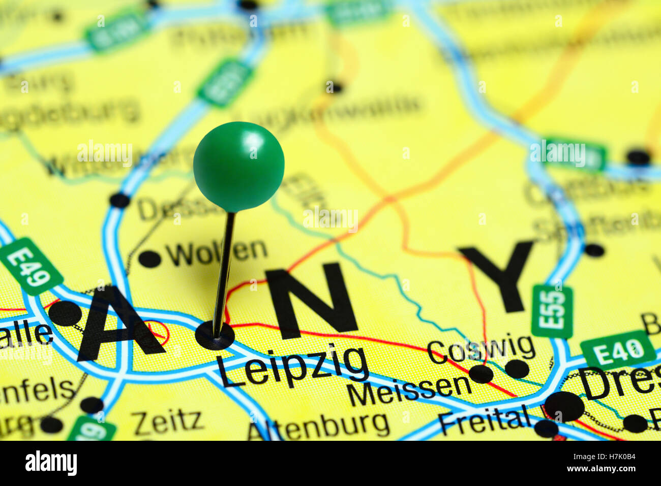 Leipzig on a map hi-res stock photography and images - Alamy