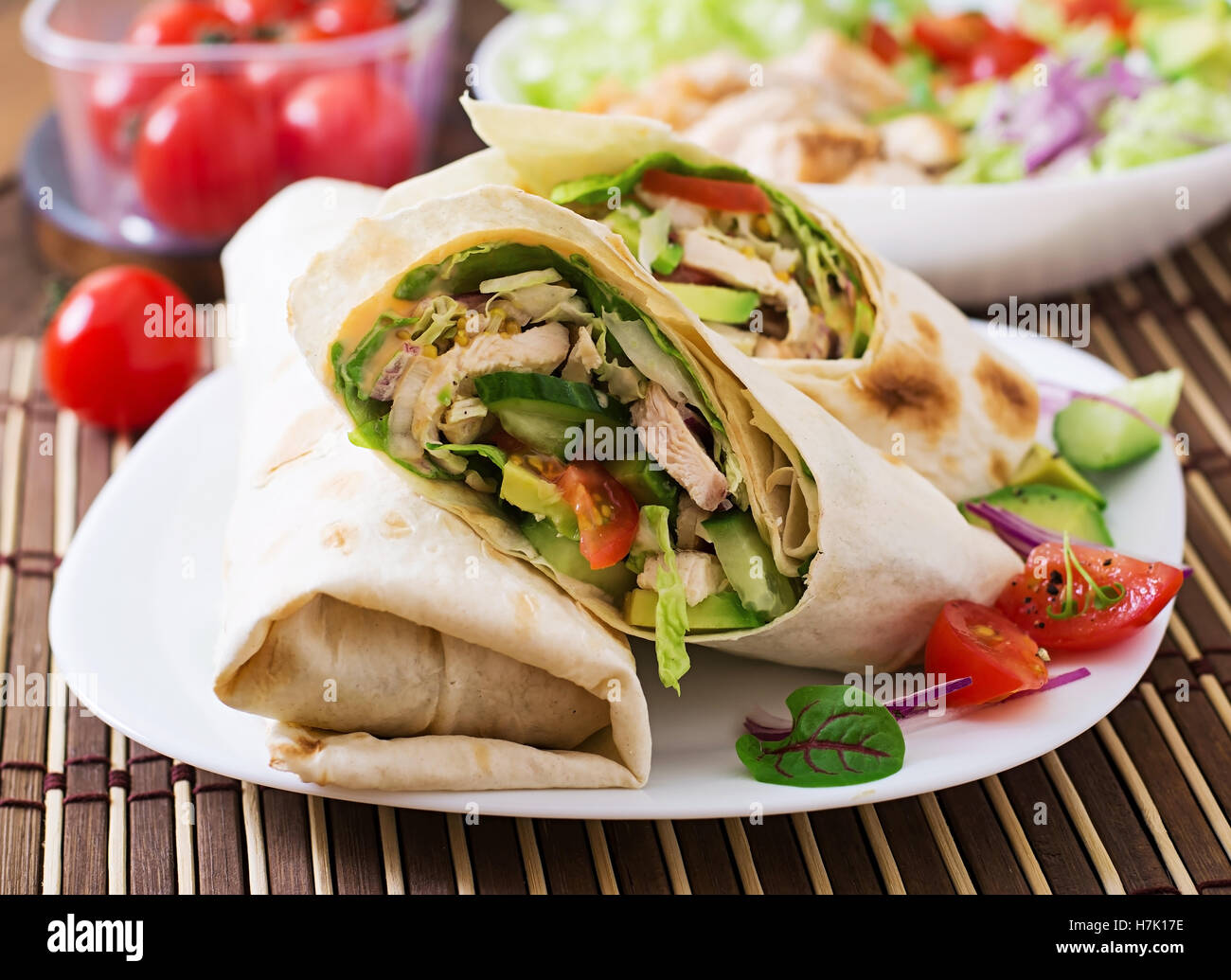 Chicken tortilla wraps hi-res stock photography and images - Alamy