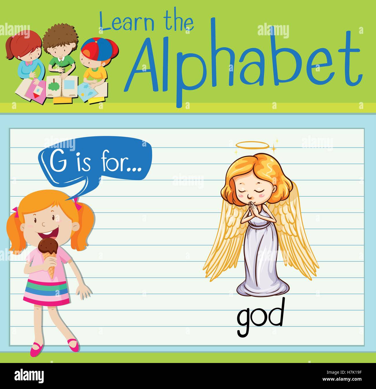 Flashcard letter G is for god illustration Stock Vector Image & Art - Alamy
