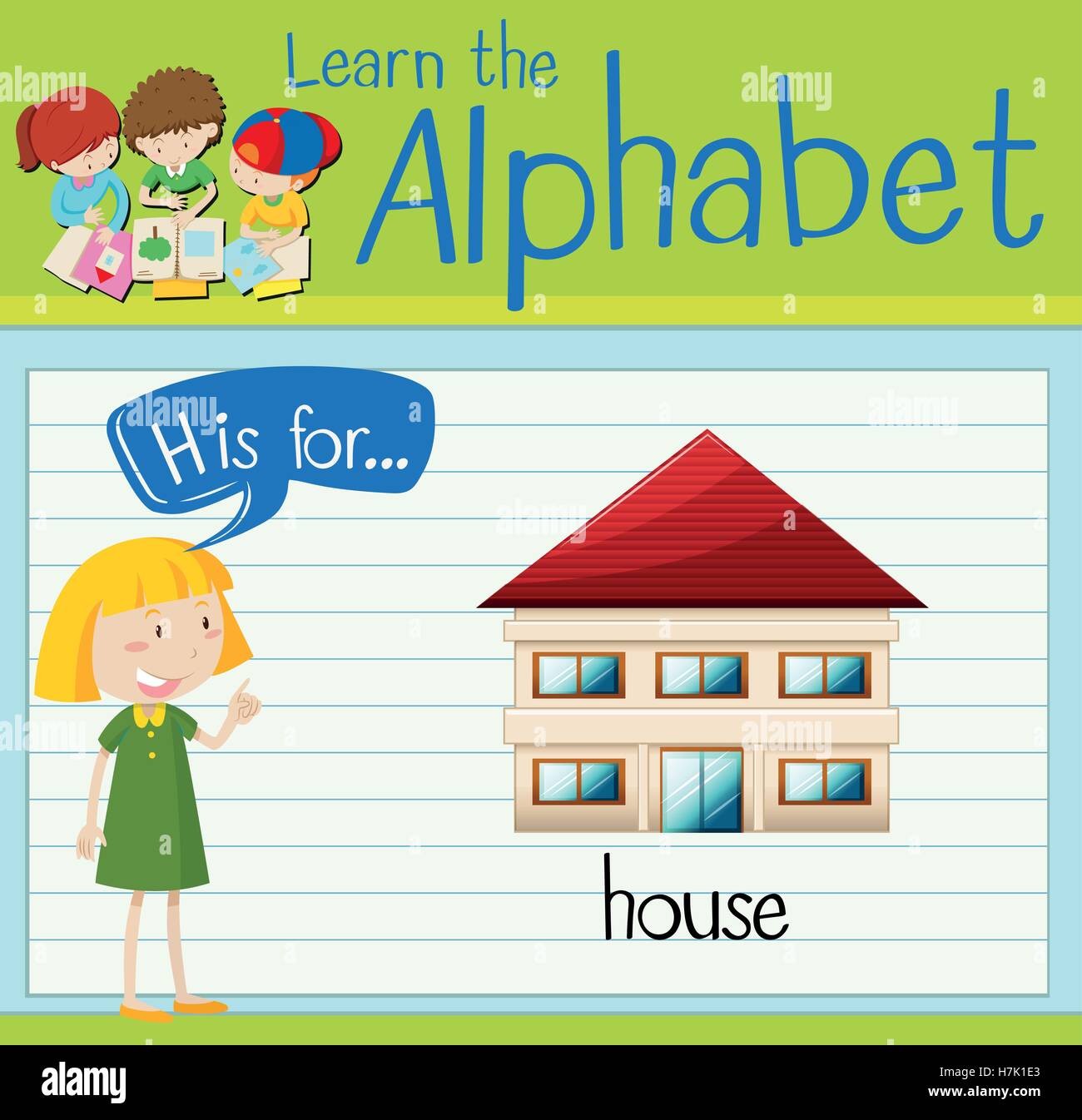 Flashcard letter H is for house illustration Stock Vector Image & Art ...