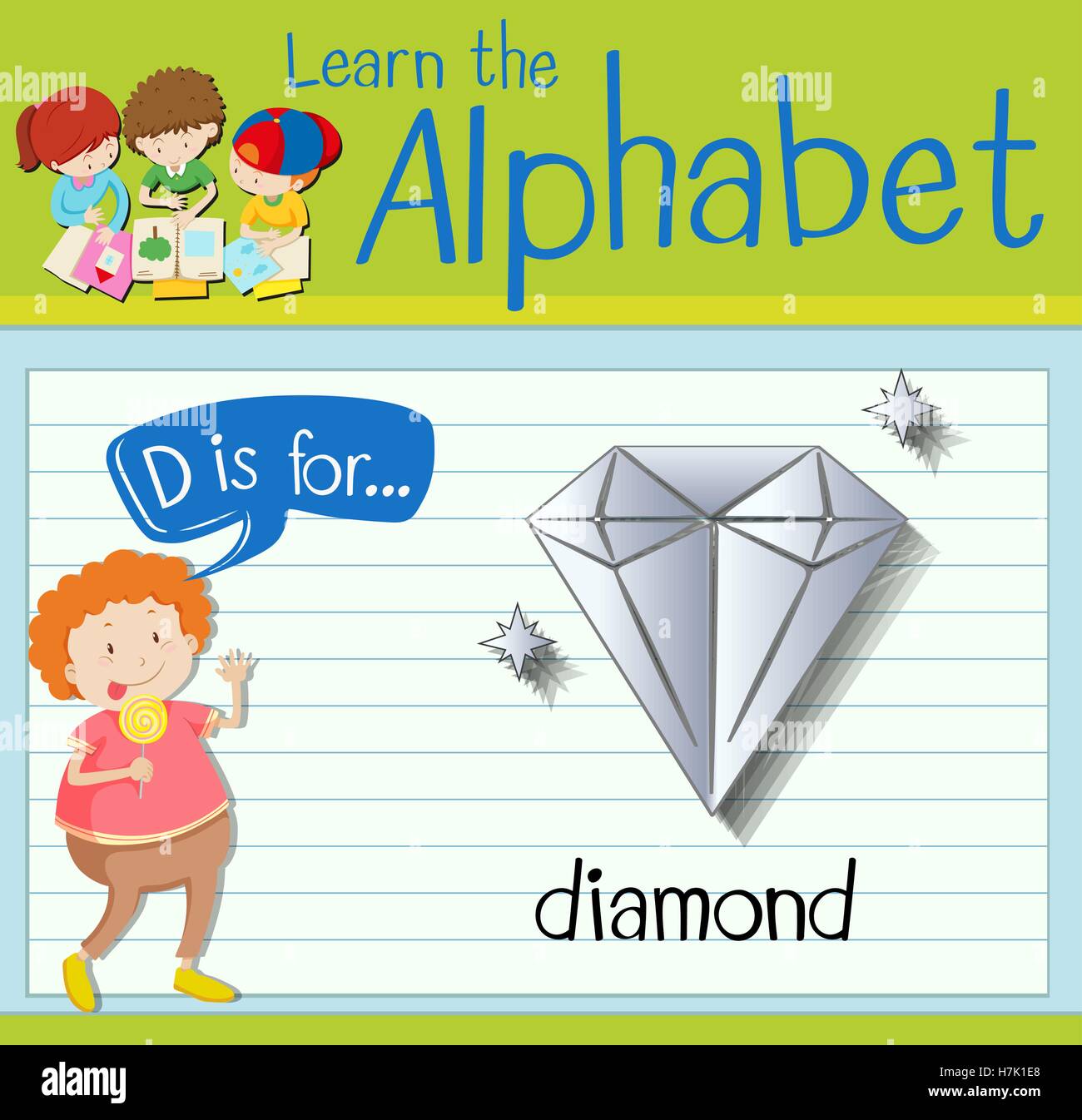 Flashcard letter D is for diamond illustration Stock Vector Image & Art ...