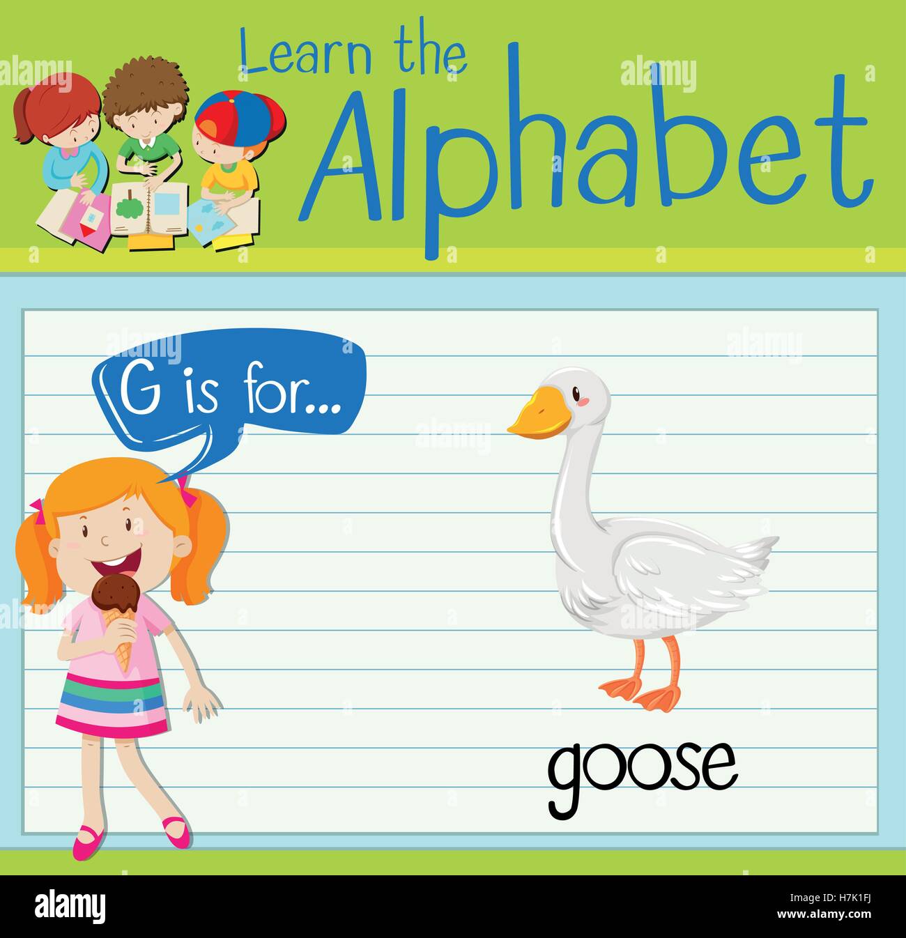 Flashcard letter G is for goose illustration Stock Vector Image & Art ...