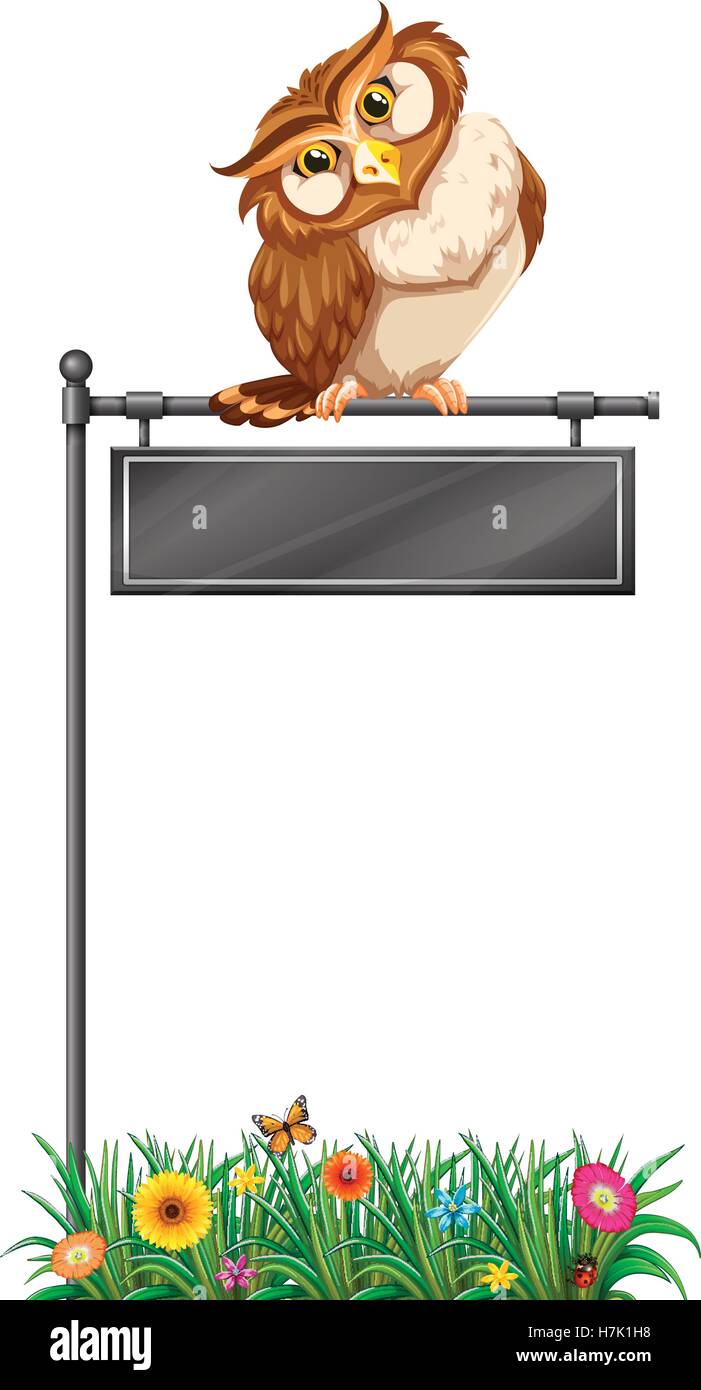 Owl on sign Stock Vector Images - Alamy