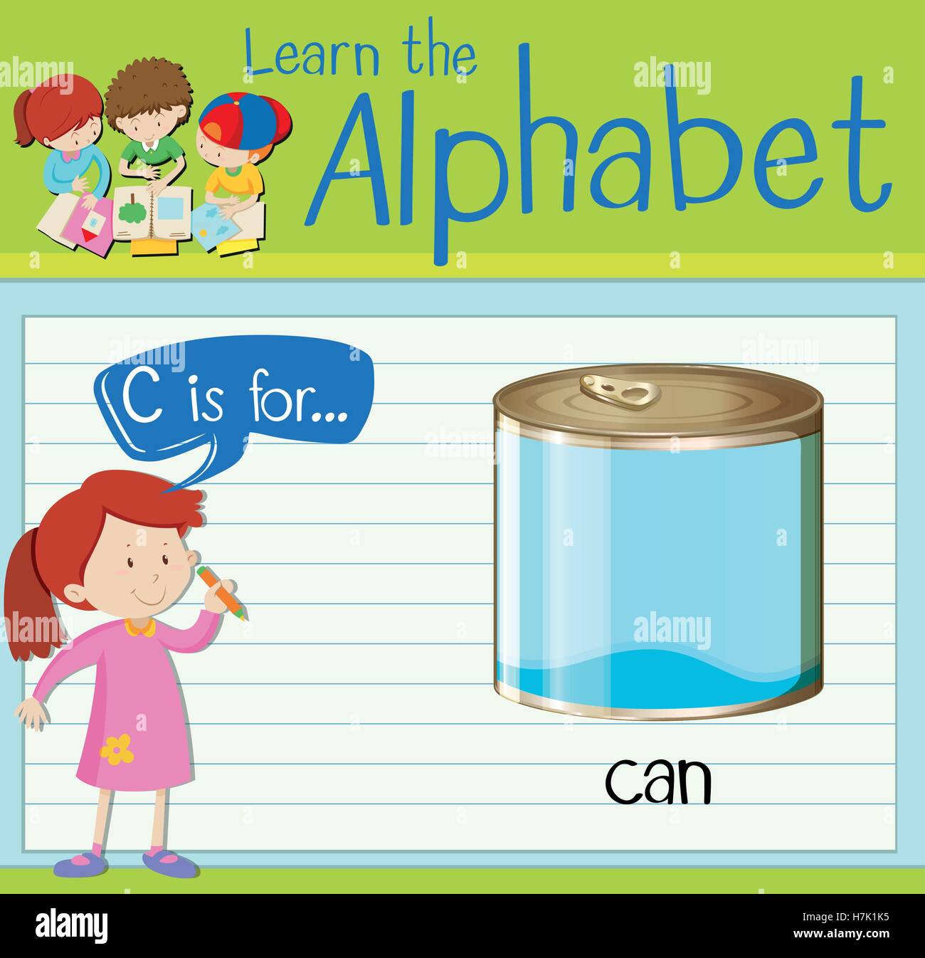 Flashcard letter C is for can illustration Stock Vector Image & Art - Alamy