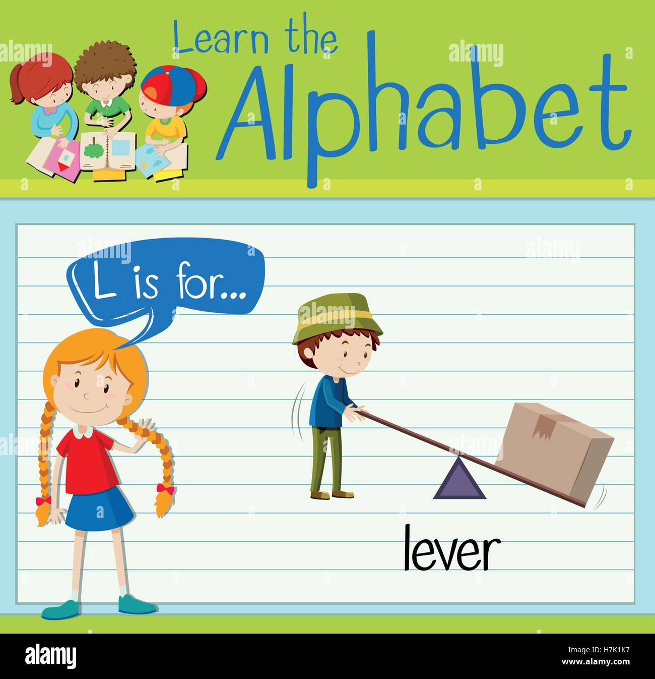 Flashcard letter L is for lever illustration Stock Vector Image & Art ...