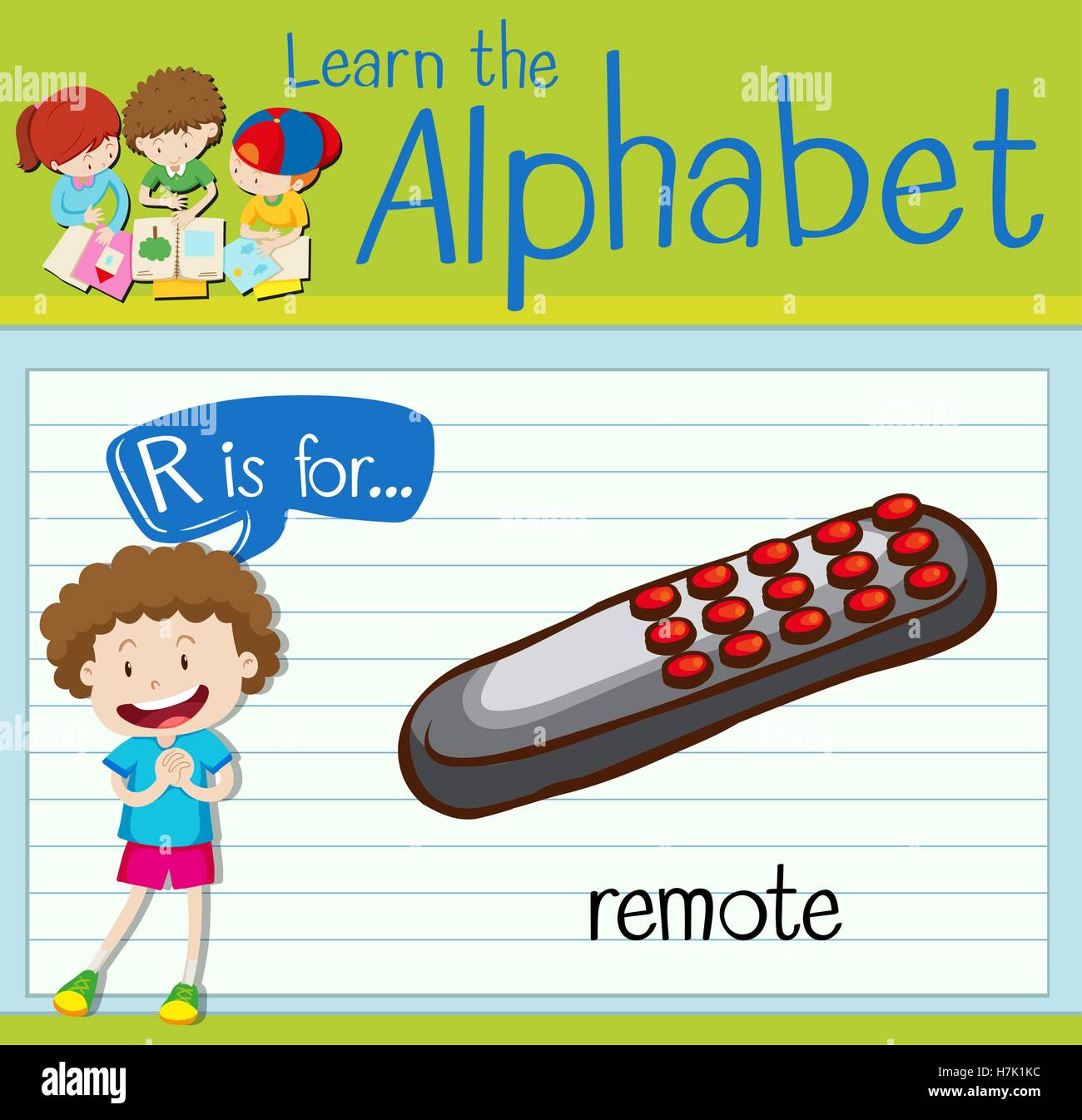 Flashcard letter R is for remote illustration Stock Vector Image & Art ...