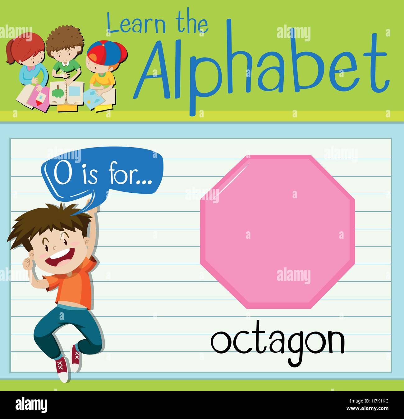 Flashcard letter O is for octagon illustration Stock Vector Image & Art ...