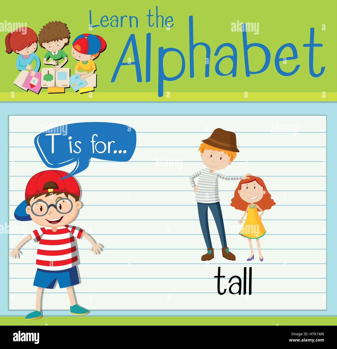 Tall short children Stock Vector Images - Alamy