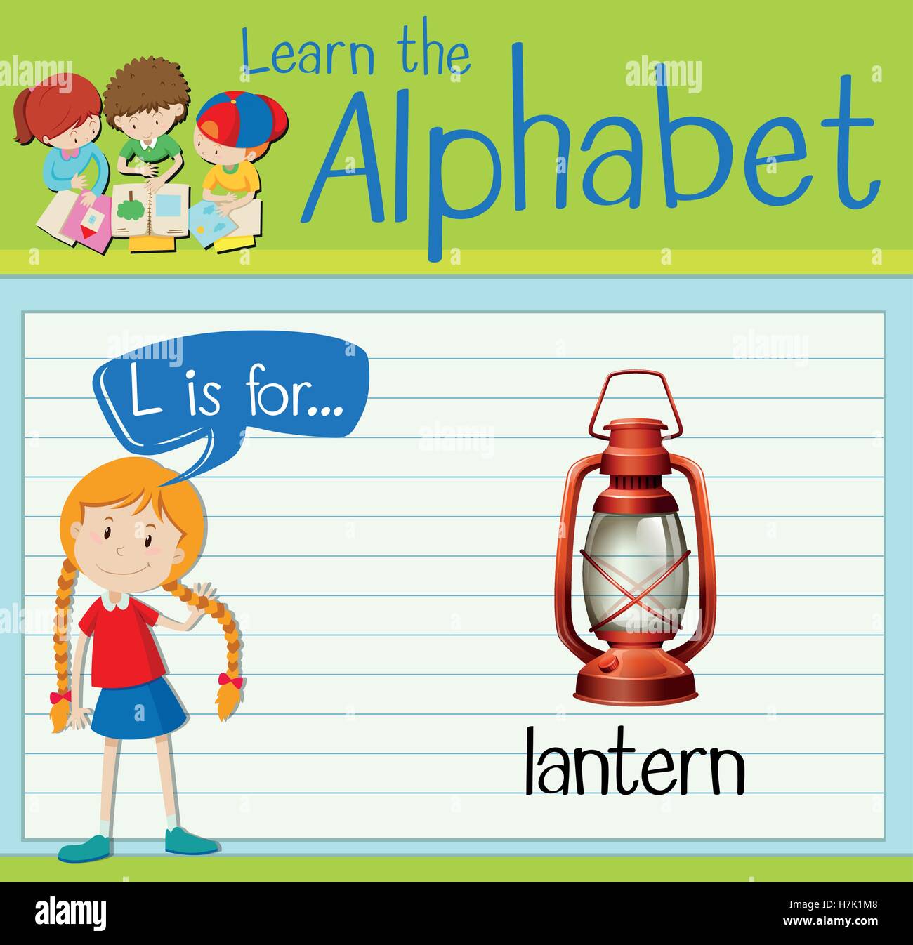 Flashcard alphabet L is for lantern illustration Stock Vector Image ...