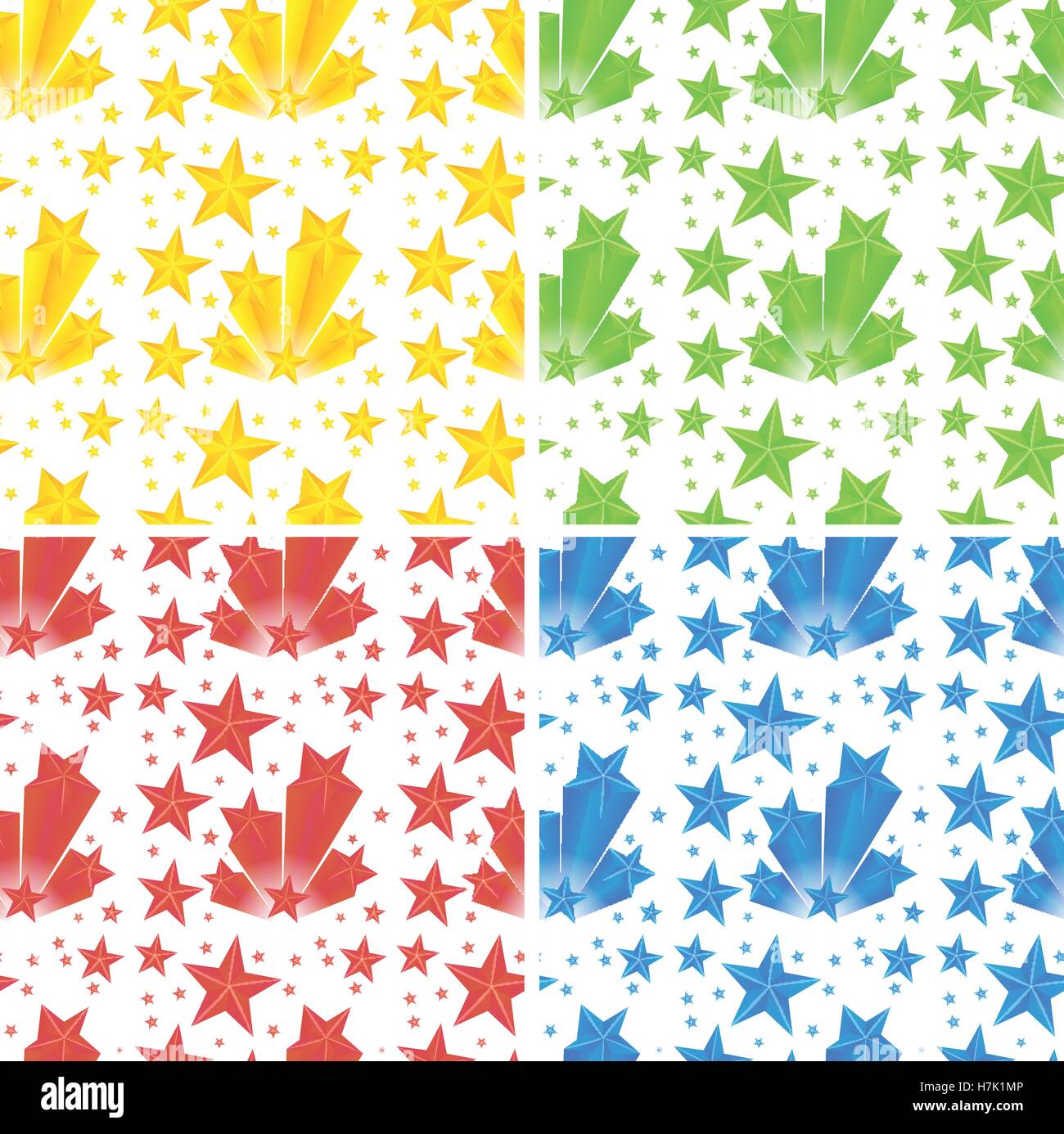 Seamless background with stars in four colors illustration Stock Vector ...