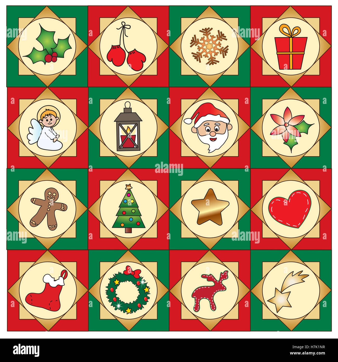 Christmas icons with some christmas symbol Stock Photo - Alamy